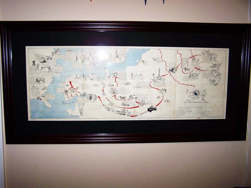 Awesome 29th Infantry division 5 foot map - EPHEMERA, PHOTOGRAPHS ...