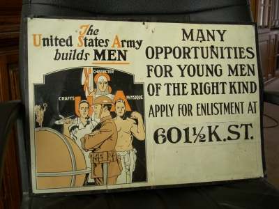 Rare Enlistment Tin Sign - WWI or earlier? - EPHEMERA, PHOTOGRAPHS ...