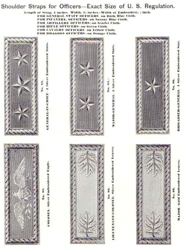 1864 Shoulder Straps for Officers - ARMY (INCLUDING USAAC/AAF) - U.S ...