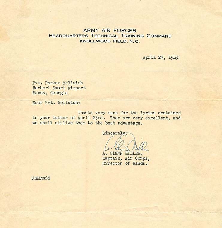 Glenn Miller Autograph - EPHEMERA, PHOTOGRAPHS & MILITARY ARTWORK - U.S ...