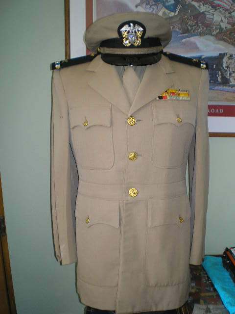 USN Cwo3 tunic with Visor and shirt. - NAVAL & SEA SERVICE UNIFORMS - U ...