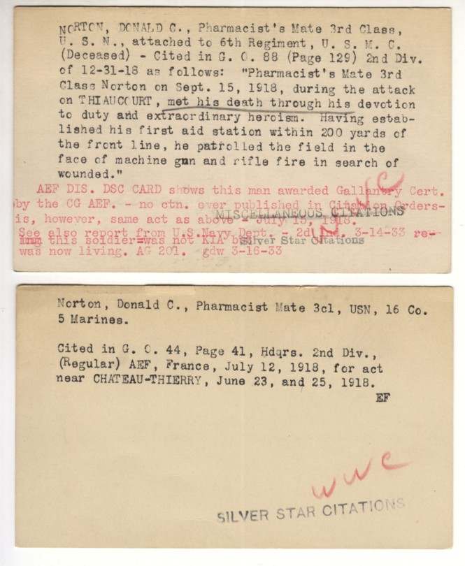 WWI Silver Star award cards, question - MEDALS & DECORATIONS - U.S ...