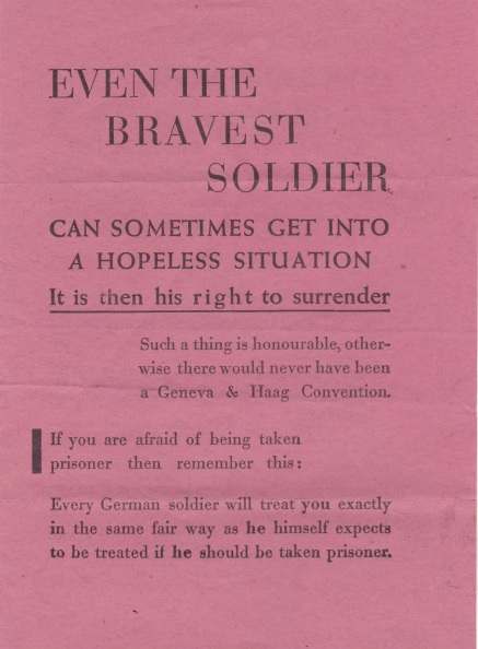 Nazi Surrender Leaflets - EPHEMERA, PHOTOGRAPHS & MILITARY ARTWORK - U ...