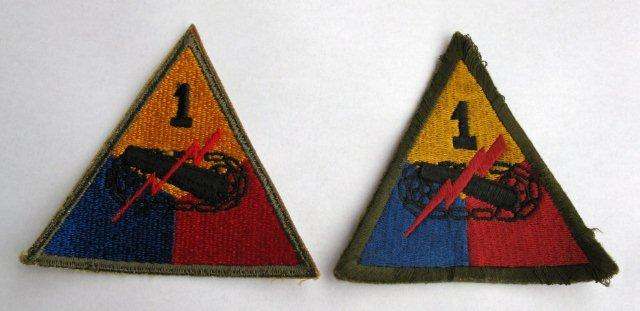 Unusual 1st Armored Division Patch, Theater Made? - ARMY AND USAAF - U ...
