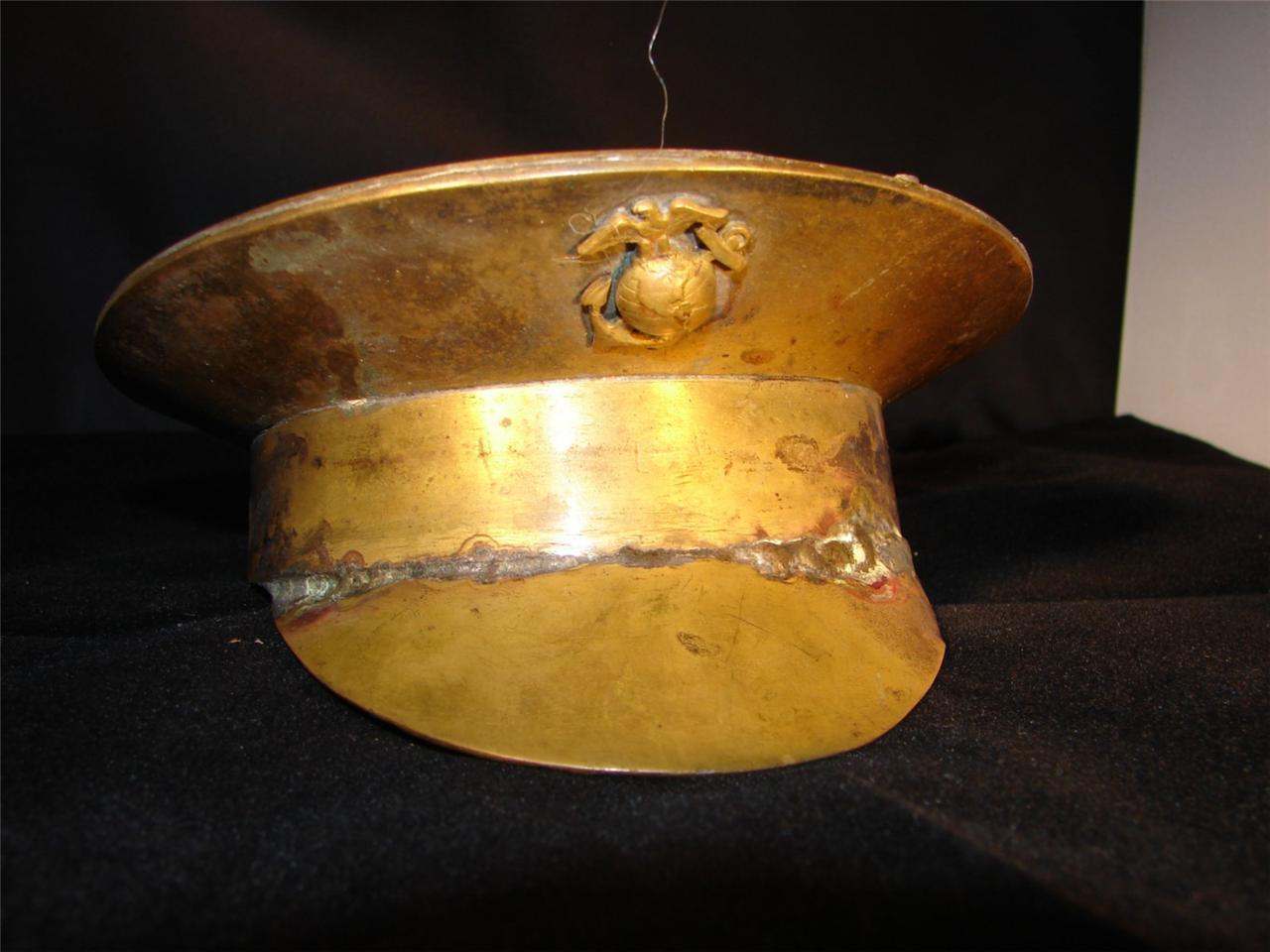 Awesome USMC Dress Cover Made From Shell - TRENCH ART - U.S. Militaria ...