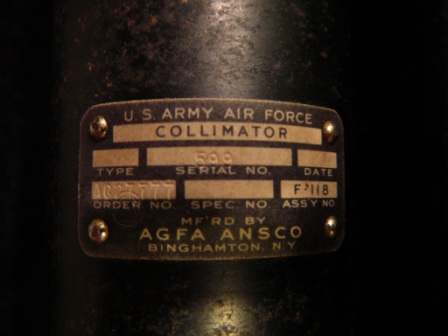 Army Air Corp Collimator - AIRCRAFT INSTRUMENTS & EJECTION SEATS - U.S ...
