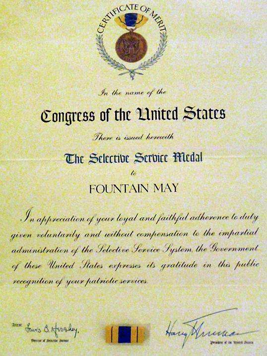 Selective service medal. - MEDALS & DECORATIONS - U.S. Militaria Forum