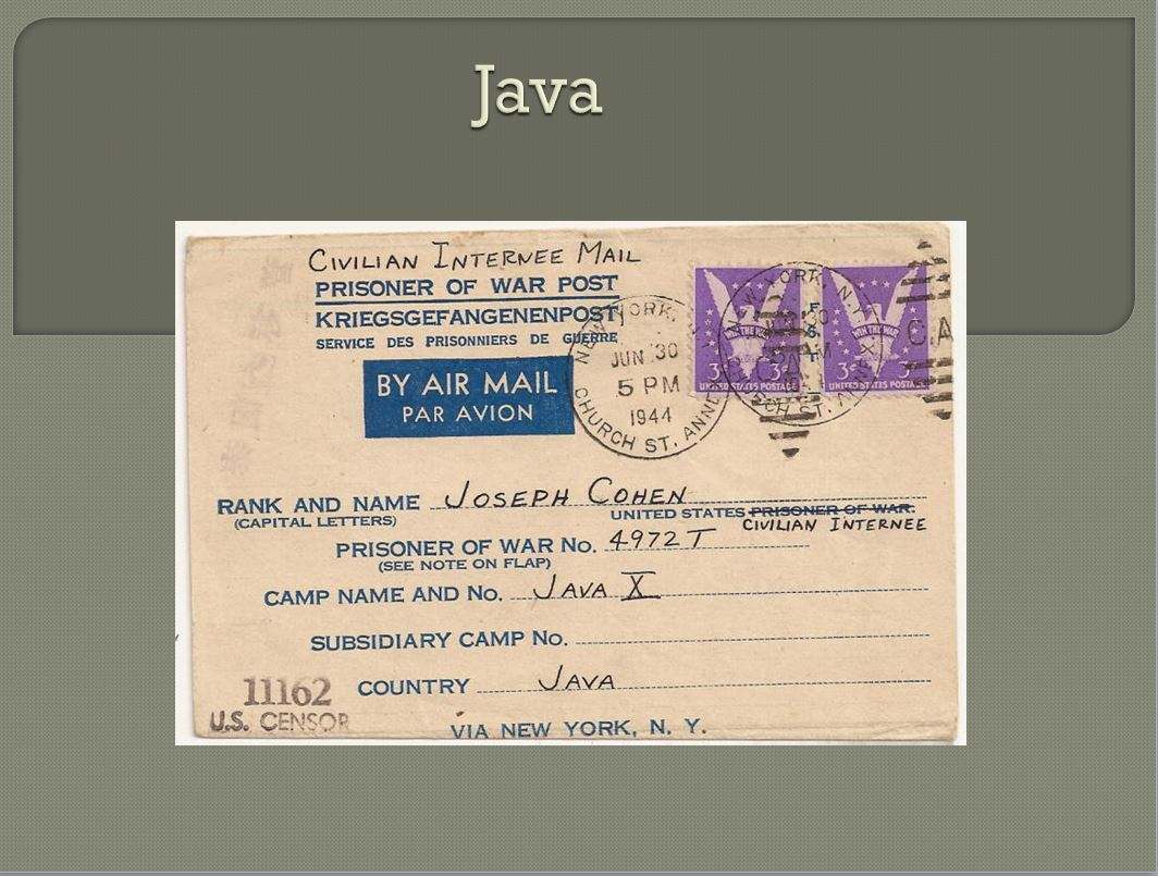 WWII POW MAIL FROM AMERICANS IN THE PACIFIC - PRISONERS OF WAR / P.O.W ...