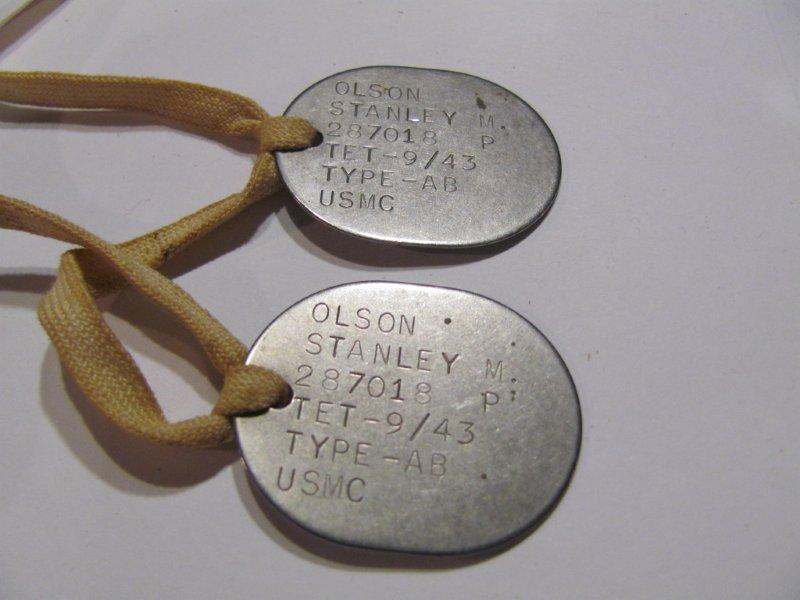 Early USMC WWII Dog Tags and Later Tags - IDENTITY ITEMS (DOG TAGS ...