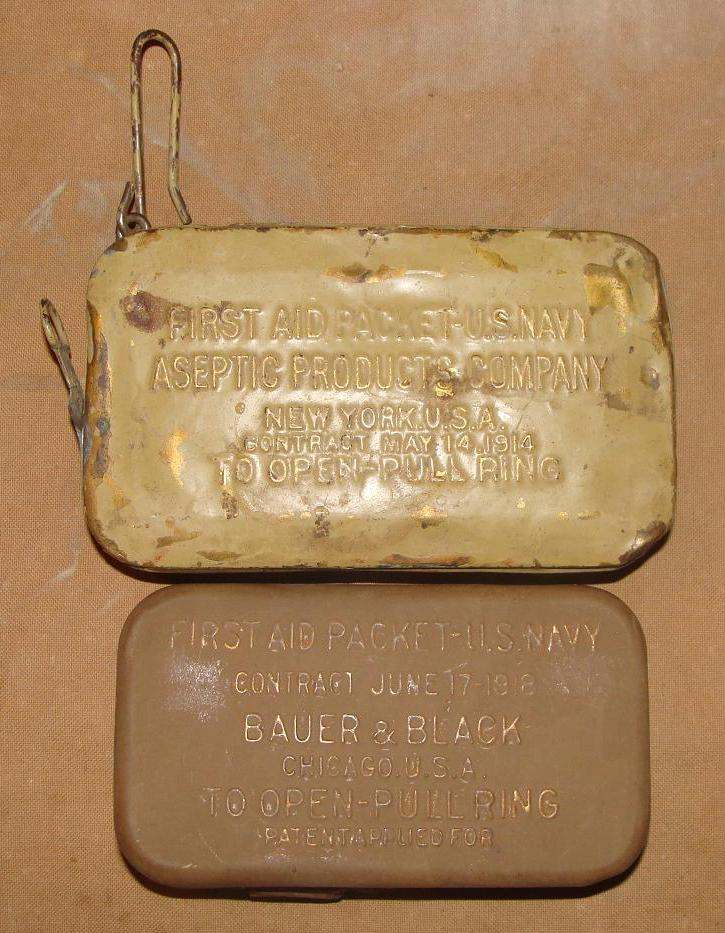 NAVY First Aid Packet 1914 larger than standard packet - MEDICAL CORPS ...