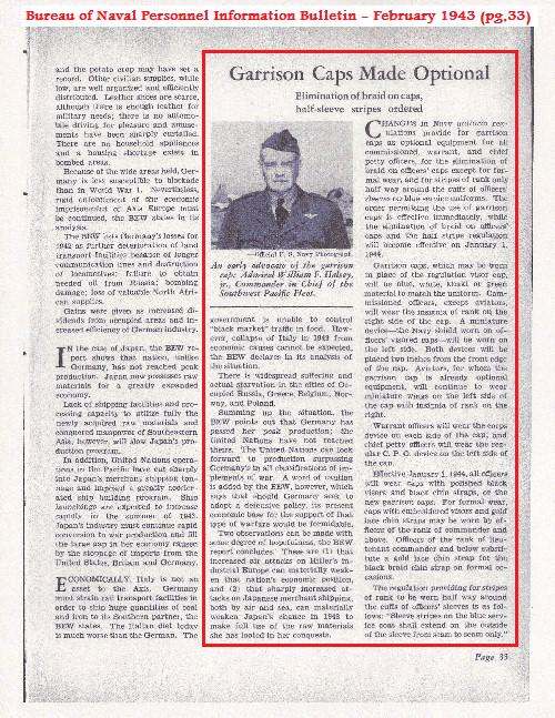 Garrison Caps & Devices - NAVY, MARINE CORPS, COAST GUARD - U.S ...