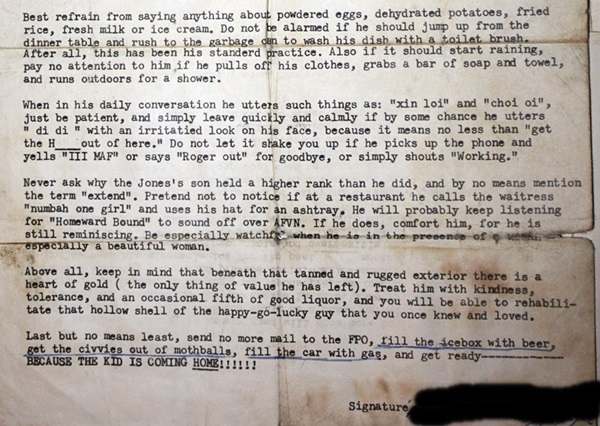 Marine coming home letter - EPHEMERA, PHOTOGRAPHS & MILITARY ARTWORK ...