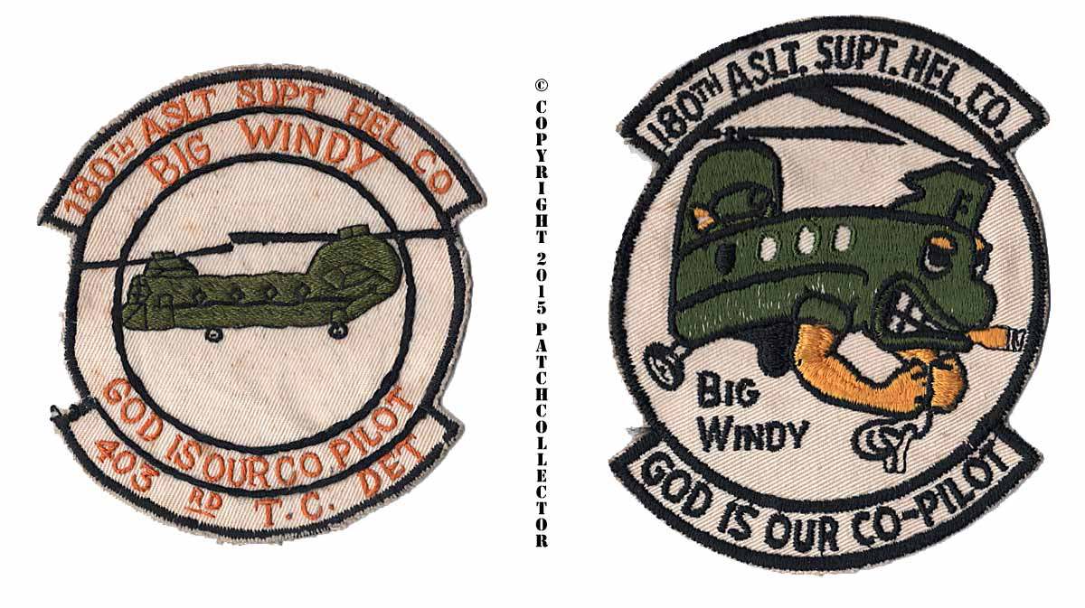 A few Vietnam war era 180th Assault Support Helicopter Company patches ...