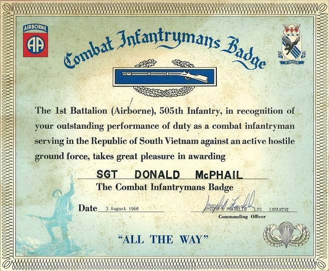 Show Us Your Combat Infantryman Badge Certificates - COMBAT / EXPERT ...