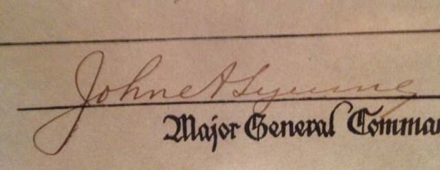 1918-1919 USMC Document w/ Lejeune Signature - EPHEMERA, PHOTOGRAPHS ...