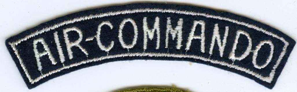 Air Commando tab - Black Felt - White Letters - ARMY AND USAAF - U.S ...