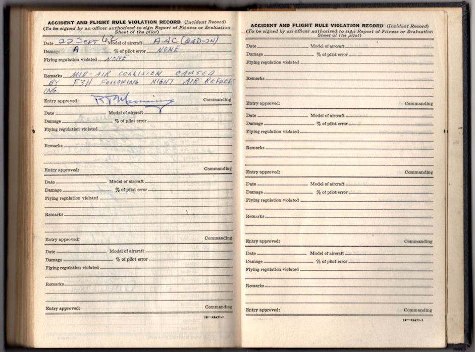 USN Log Book Page-Mid Air Collision - MILITARY AIRCRAFT & AVIATION - U ...