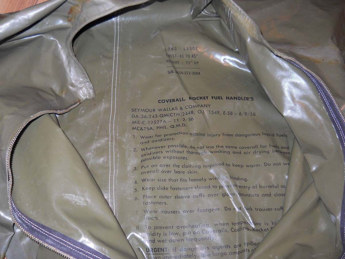 Rocket Fuel Handler Coverall - UNIFORMS - U.S. Militaria Forum