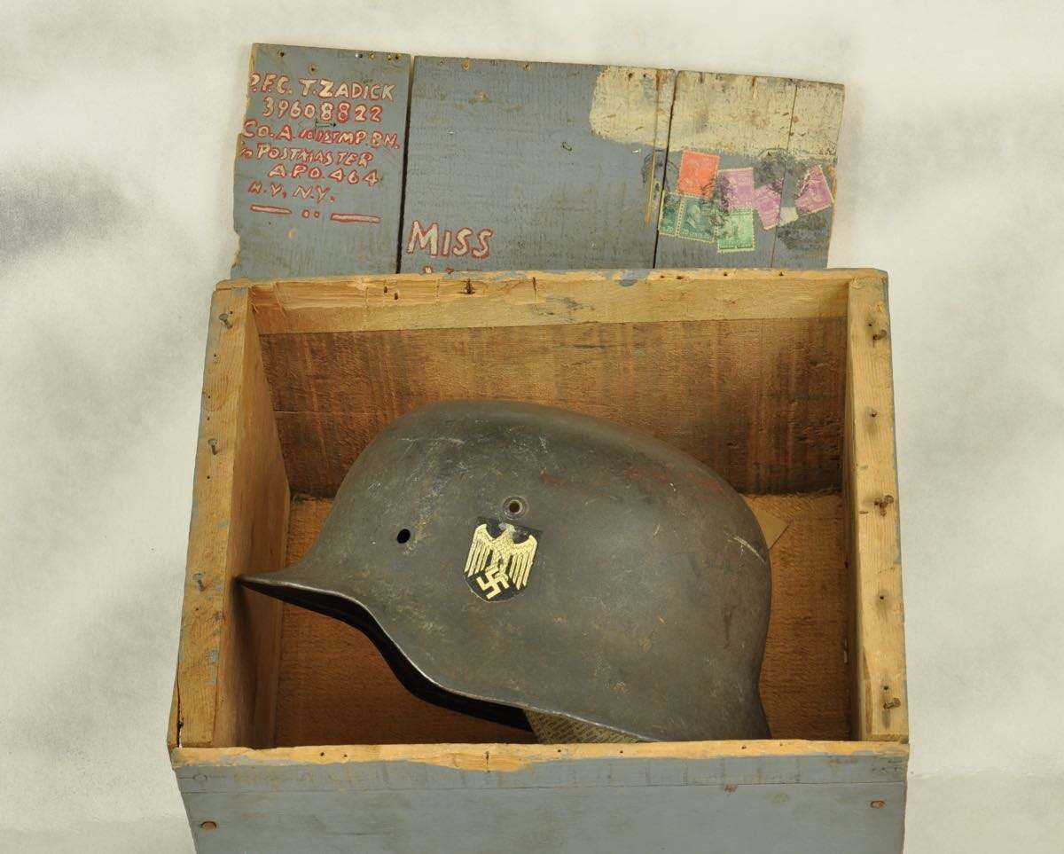 German Heer Bring Home Helmet & Cool Shipping Box - SPOILS OF WAR - U.S ...