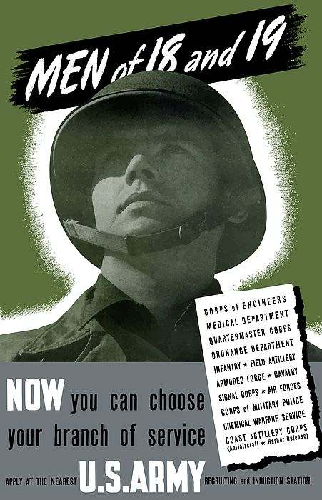 Interesting Army WW2 Recruiting Poster with EM Ranks. - ARMY (INCLUDING ...