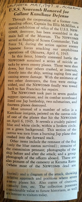 WWII USS NEWCOMB COMMISSIONING BOTTLE 1943 DD-586 - MILITARY SHIPS AND ...