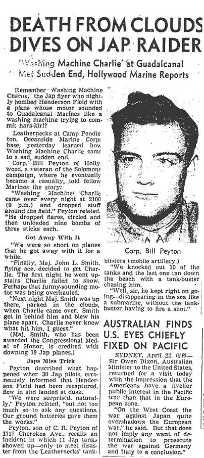 The last spin of "Washing Machine Charlie" and the Submarine Tank ...