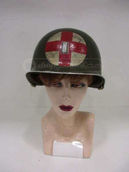 WWII 4 Panel Lt.'s Medic helmet - CHAPLAIN & MEDIC HELMETS - U.S ...