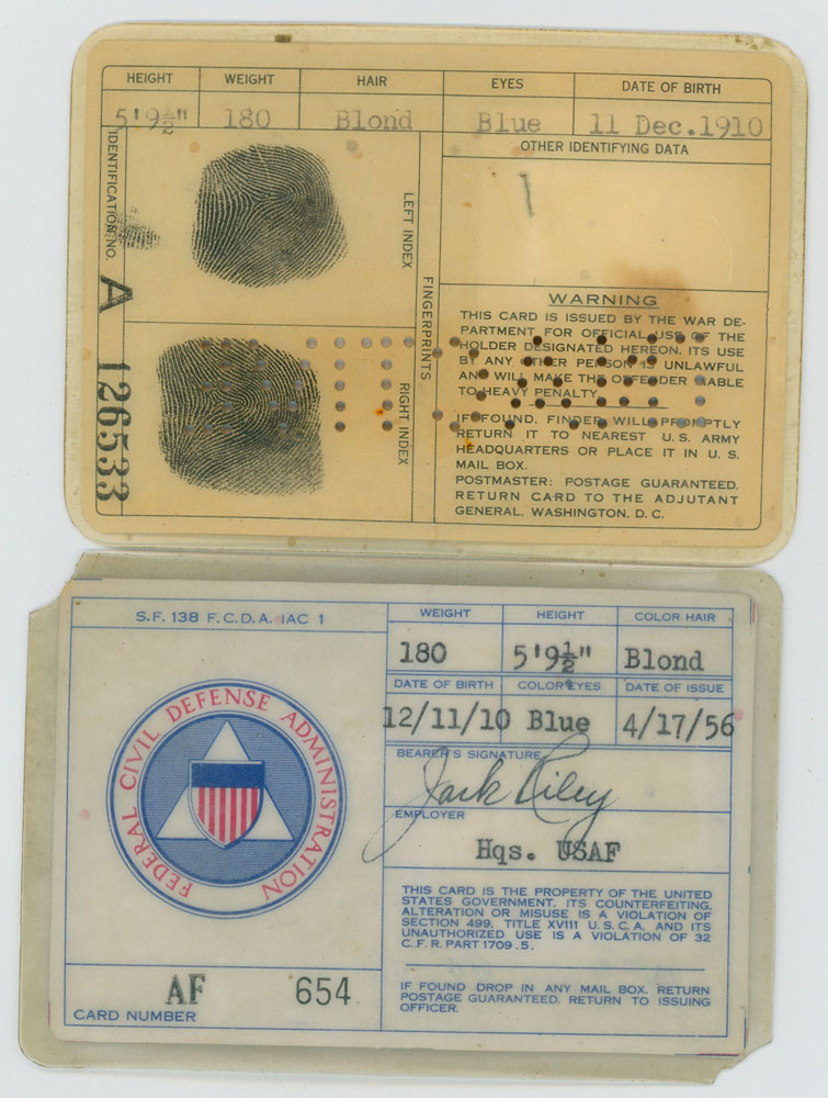 ID Cards: Help with USAF COL identity - EPHEMERA, PHOTOGRAPHS ...