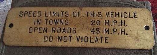 MV in town speed placard? - MILITARY VEHICLES - U.S. Militaria Forum
