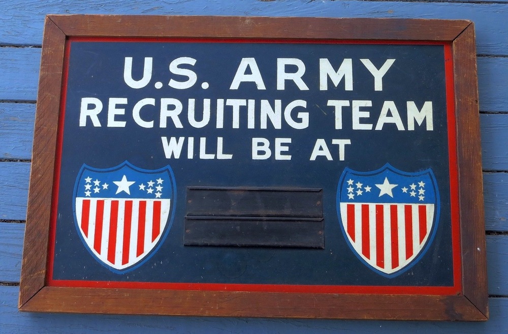 WWII ARMY RECRUITMENT / WINDOW SIGN - EPHEMERA, PHOTOGRAPHS & MILITARY ...