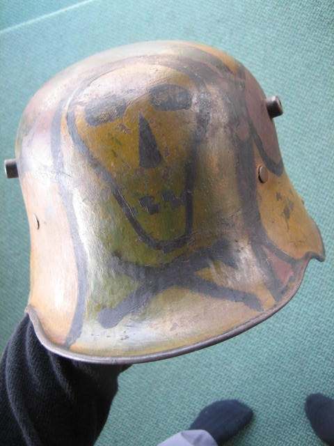 Interesting WWI German Camo Helmet From 78th Div Vet Lot - SPOILS OF ...