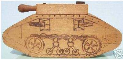 Wooden bank made to look like a WW1 tank - HOMEFRONT & THE WAR EFFORT ...