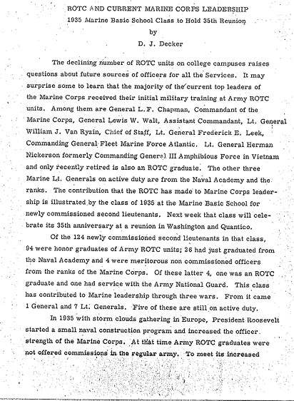 USMC 1935 Officer Basic School Graduation Photo - EPHEMERA, PHOTOGRAPHS ...