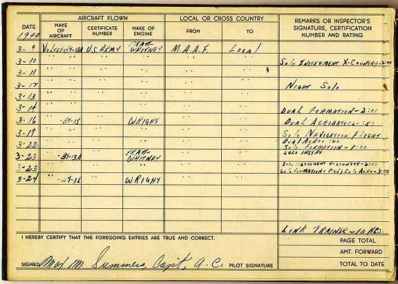 Pilot Log Book - EPHEMERA, PHOTOGRAPHS & MILITARY ARTWORK - U.S ...