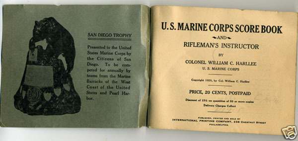 1913 USMC Databook for Marksmanship Program - EPHEMERA, PHOTOGRAPHS ...