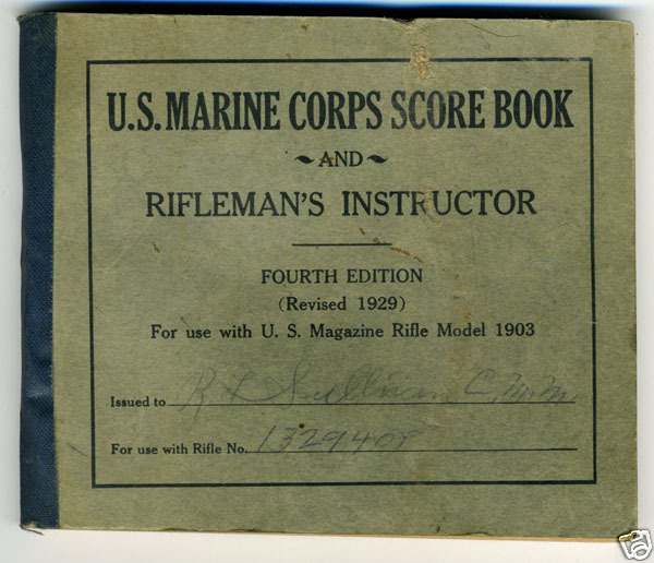 1913 USMC Databook for Marksmanship Program - EPHEMERA, PHOTOGRAPHS ...