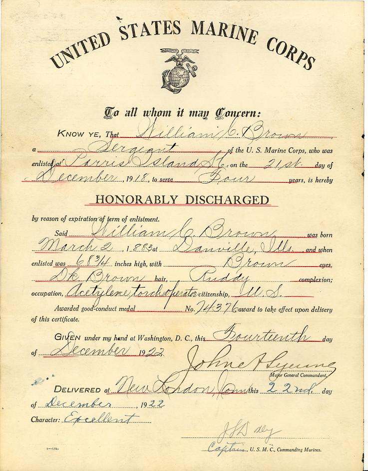 Small Marine Corp paperwork and photo group - GROUPINGS PAGE - U.S ...