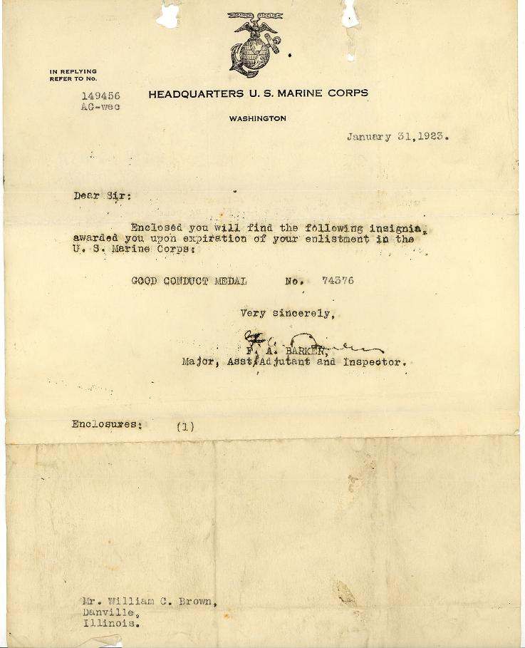 Small Marine Corp paperwork and photo group - GROUPINGS PAGE - U.S ...