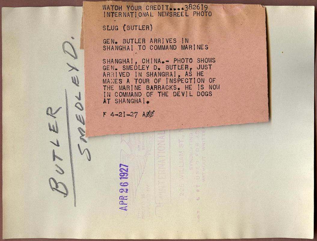 Smedley Butler - EPHEMERA, PHOTOGRAPHS & MILITARY ARTWORK - U.S ...