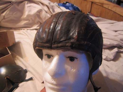 Leather Flak Helmet - FLAK, TANKER, CIVIL DEFENSE & EXPERIMENTAL - U.S ...