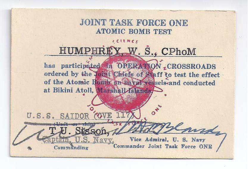 Bikini Atoll -- Atomic Bomb Card - EPHEMERA, PHOTOGRAPHS & MILITARY ...