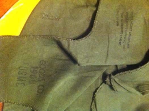 Rare and Unusual: USMC stamped OD helmet cover - M-1; M-1C & M-2 ...