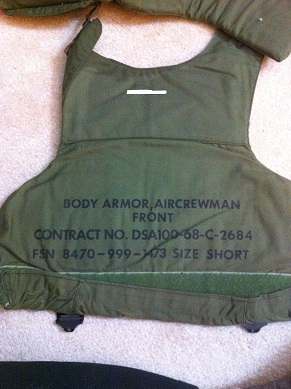 Body Armor, Aircrewman dated 1968 - BODY ARMOR - U.S. Militaria Forum