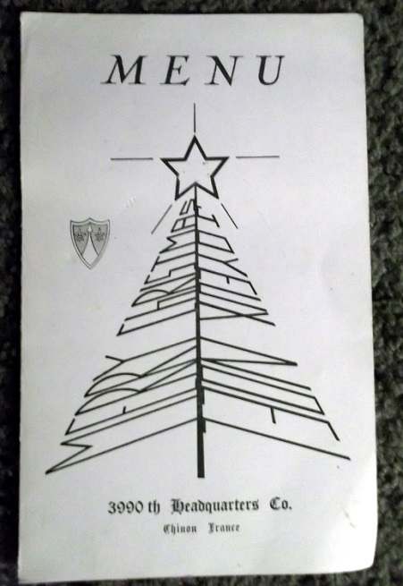 A new uniform and some unit menu donations - EPHEMERA, PHOTOGRAPHS ...