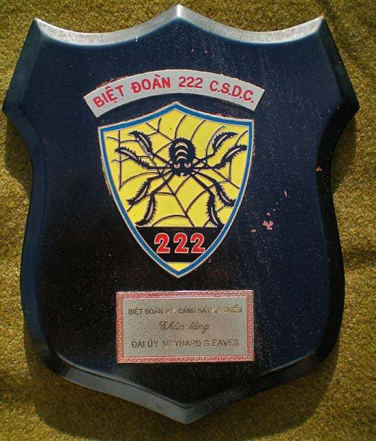 Plaque given to US Army MP Cpt ,545th MP Co Viet Nam - MISC MILITARIA ...