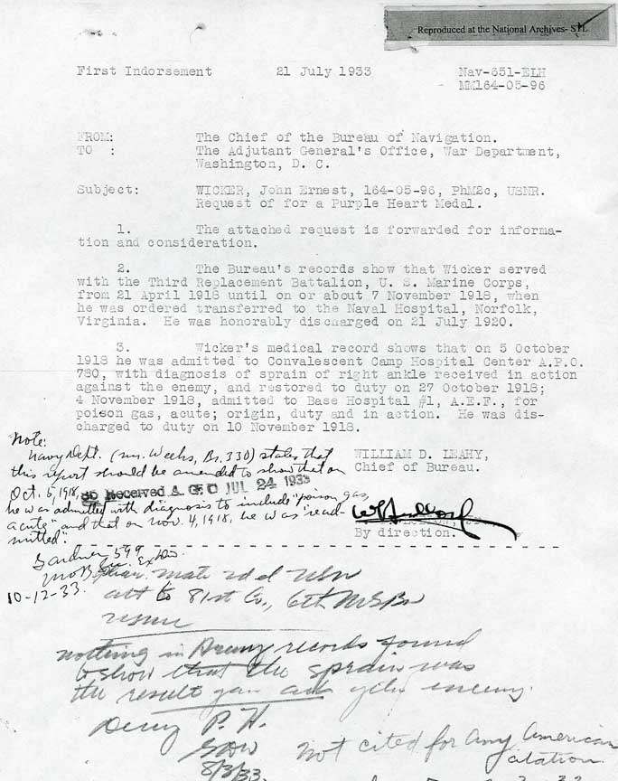 WW1 Purple Heart to a Navy Corpsman serving with the USMC - MEDALS ...