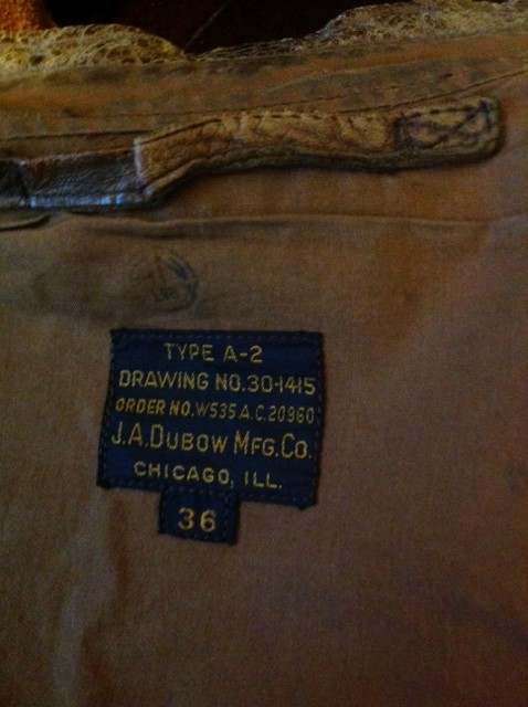 J A Dubow A2 label for opinions please - FLIGHT CLOTHING - U.S ...