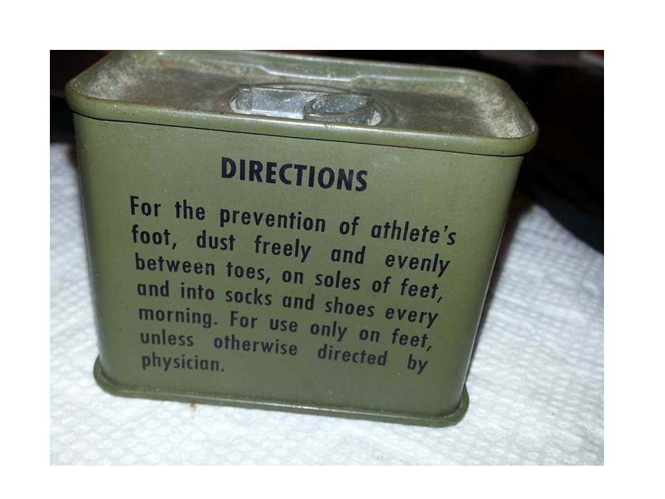 Foot Powder - FIELD & PERSONAL GEAR SECTION - U.S. Militaria Forum