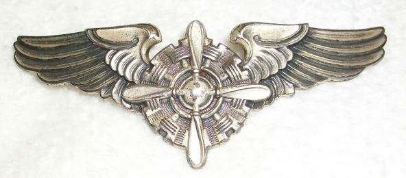 Sterling Silver Wing Flight Engineer clutch back - WING BADGES - U.S ...
