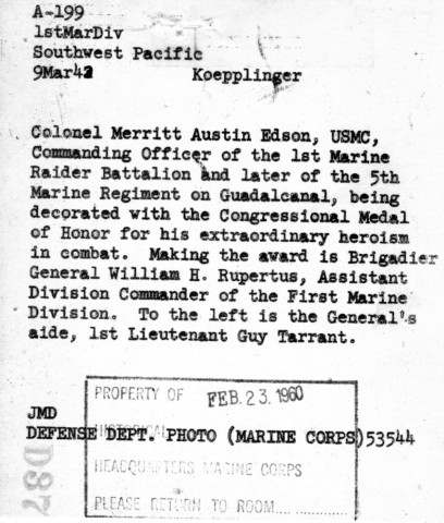 Colonel Merritt Edson's Medal of Honor - MEDALS & DECORATIONS - U.S ...